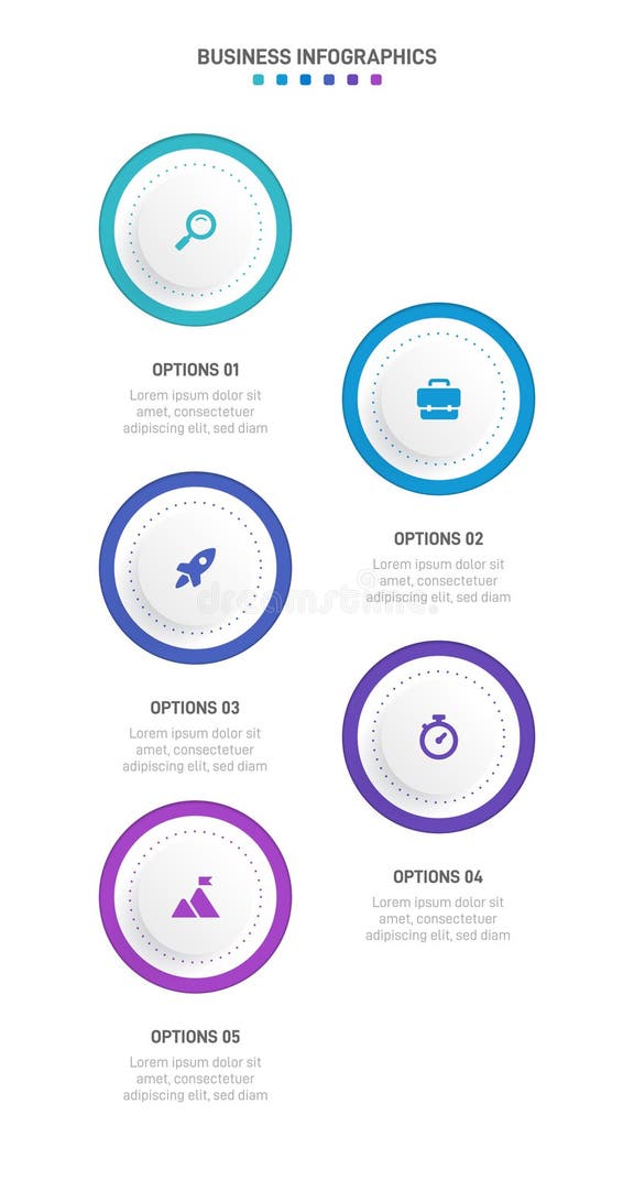 Vertical Progress Bar Featuring 5 Arrow-shaped Elements, Symbolizing ...