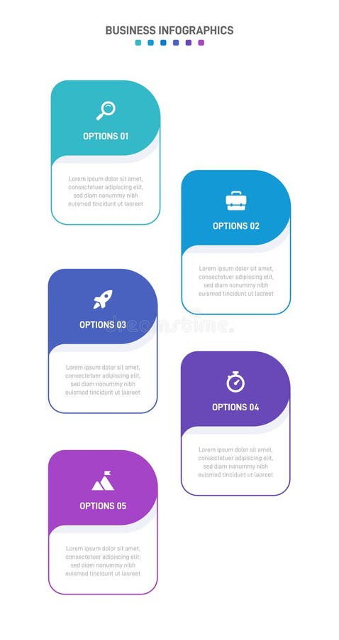 Vertical Progress Bar Featuring 5 Arrow-shaped Elements, Symbolizing ...