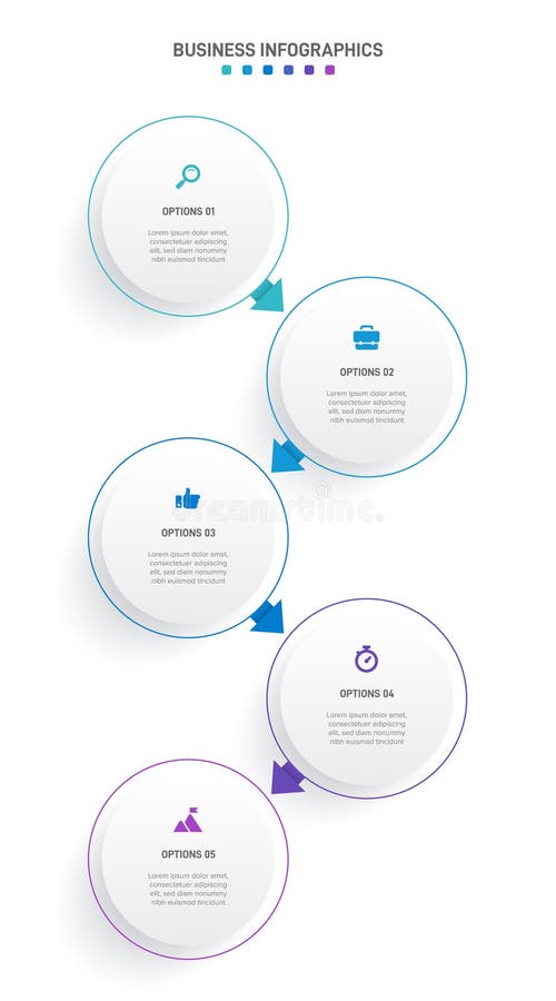 Vertical Progress Bar Featuring 5 Arrow-shaped Elements, Symbolizing ...