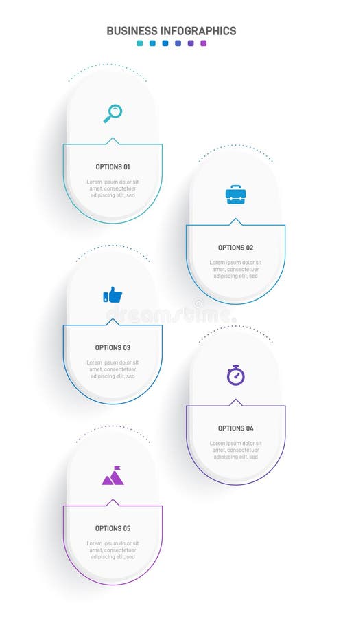 Vertical Progress Bar Featuring 5 Arrow-shaped Elements, Symbolizing ...