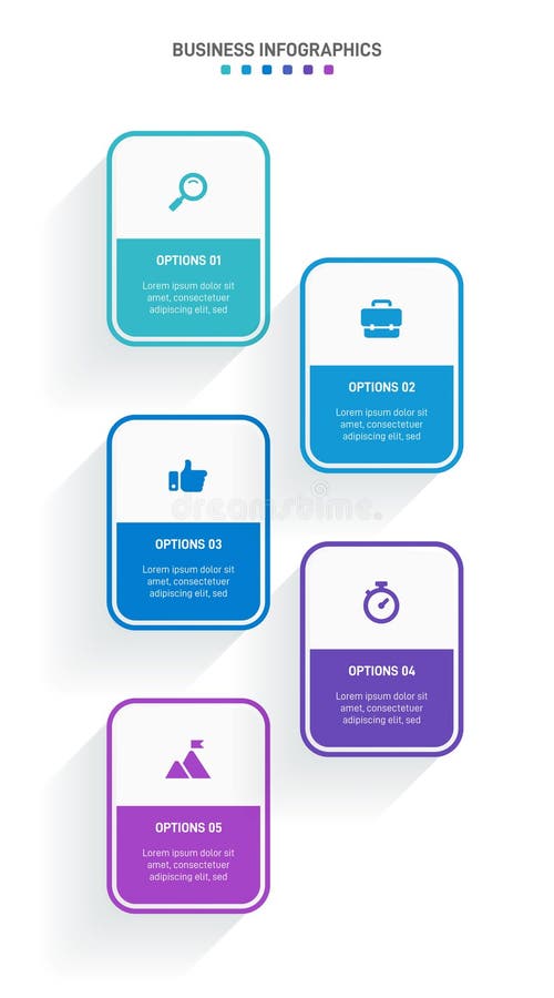 Vertical Progress Bar Featuring 5 Arrow-shaped Elements, Symbolizing ...