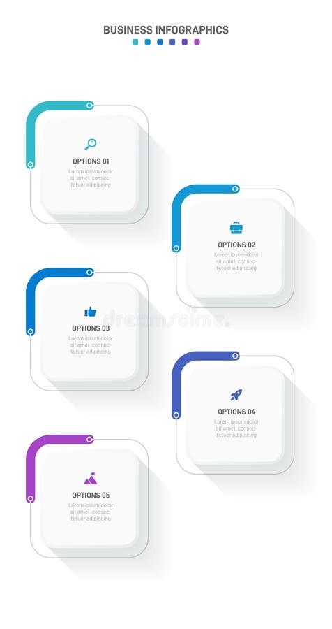 Vertical Progress Bar Featuring 5 Arrow-shaped Elements, Symbolizing ...