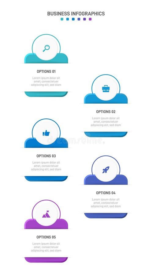 Vertical Progress Bar Featuring 5 Arrow-shaped Elements, Symbolizing ...