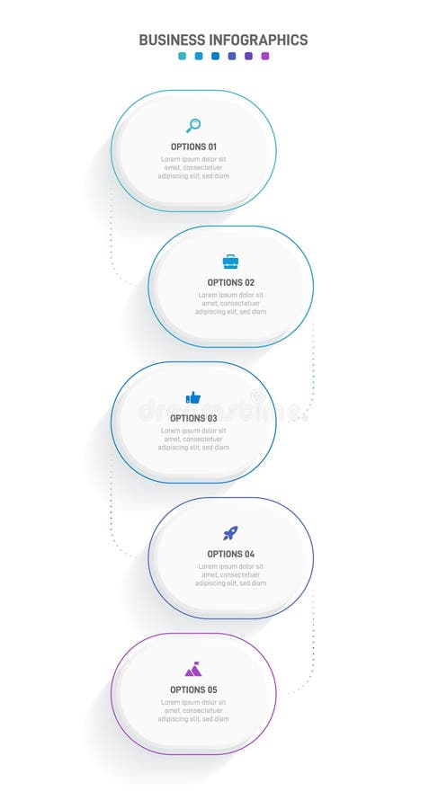 Vertical Progress Bar Featuring 5 Arrow-shaped Elements, Symbolizing ...