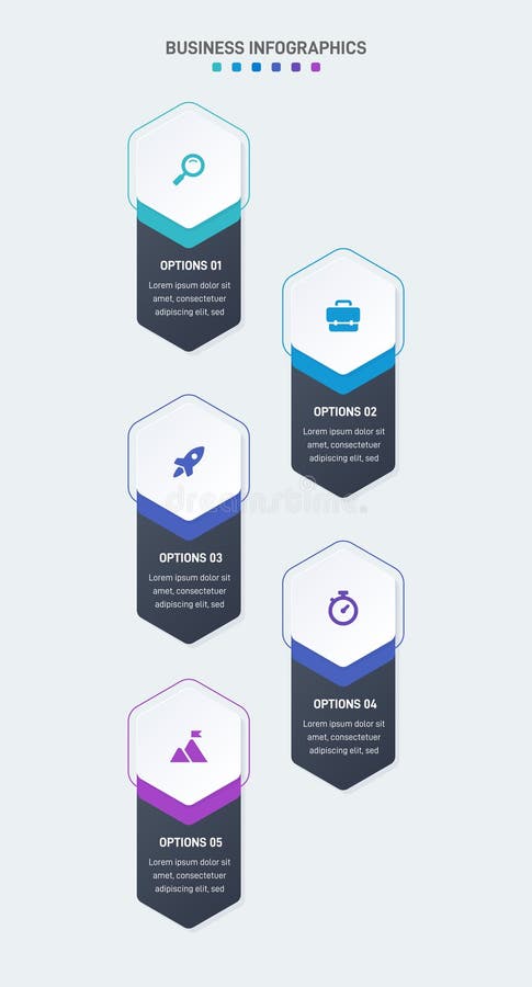 Vertical Progress Bar Featuring 5 Arrow-shaped Elements, Symbolizing ...