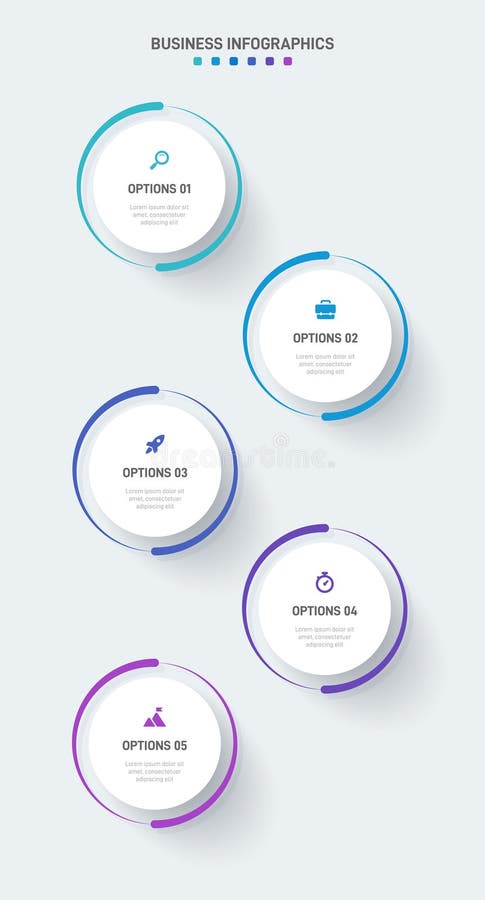 Vertical Progress Bar Featuring 5 Arrow-shaped Elements, Symbolizing ...