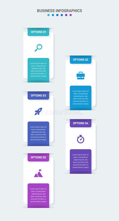 Vertical Progress Bar Featuring 5 Arrow-shaped Elements, Symbolizing ...