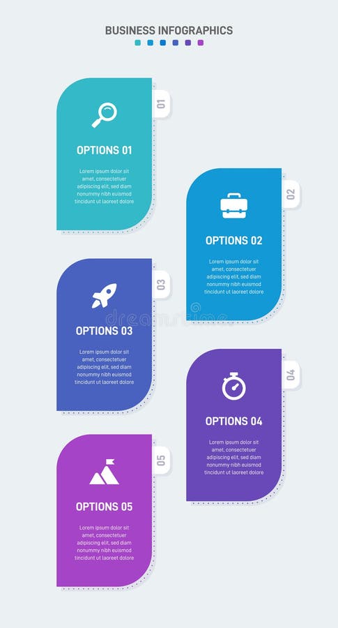 Vertical Progress Bar Featuring 5 Arrow-shaped Elements, Symbolizing ...