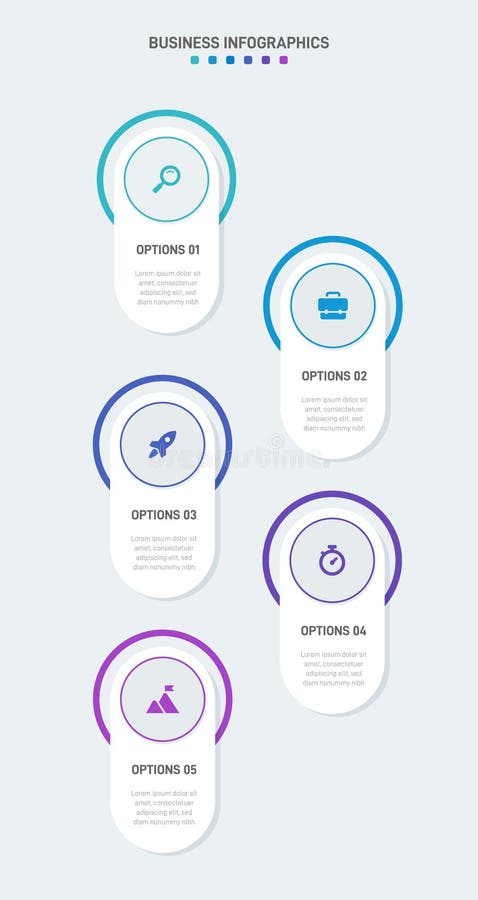 Vertical Progress Bar Featuring 5 Arrow-shaped Elements, Symbolizing ...