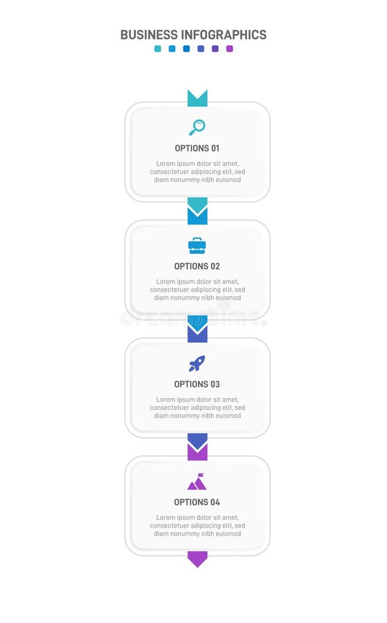 Vertical Progress Bar Featuring 4 Arrow-shaped Elements, Symbolizing ...