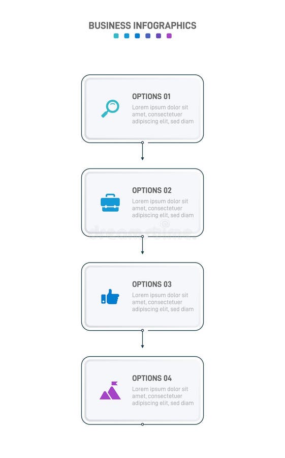 Vertical Progress Bar Featuring 4 Arrow-shaped Elements, Symbolizing ...