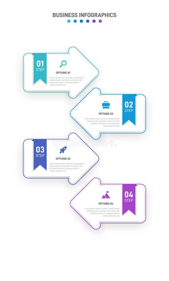 Vertical Progress Bar Featuring 4 Arrow-shaped Elements, Symbolizing ...