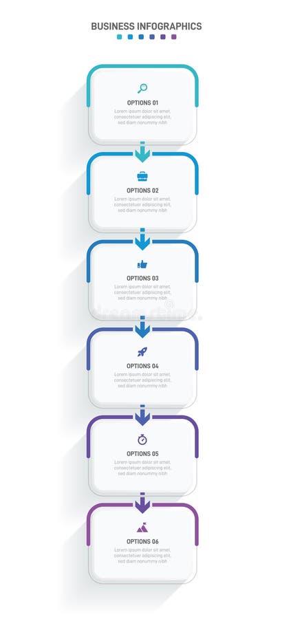 Vertical Progress Bar Featuring 6 Arrow-shaped Elements, Symbolizing ...