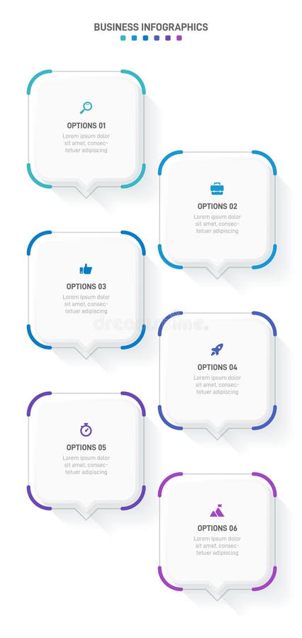 Vertical Progress Bar Featuring 6 Arrow-shaped Elements, Symbolizing ...