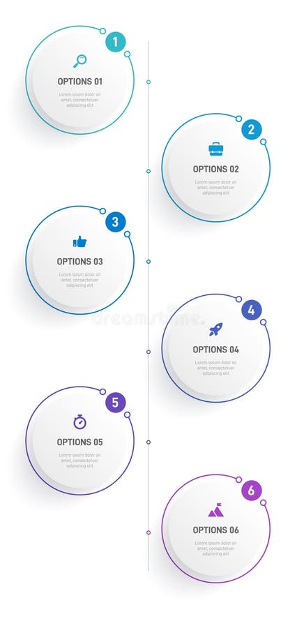Vertical Progress Bar Featuring 6 Arrow-shaped Elements, Symbolizing ...