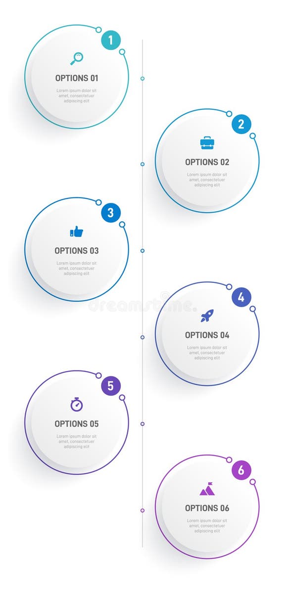 Vertical Progress Bar Featuring 6 Arrow-shaped Elements, Symbolizing ...