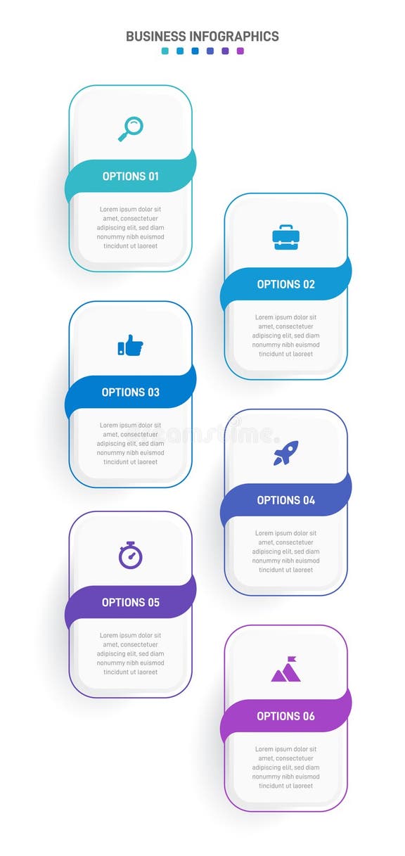 Vertical Progress Bar Featuring 6 Arrow-shaped Elements, Symbolizing ...