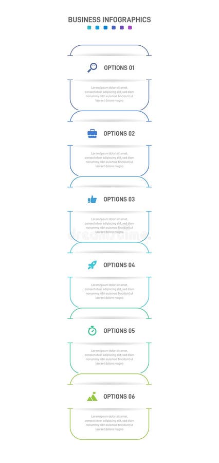 Vertical Progress Bar Featuring 6 Arrow-shaped Elements, Symbolizing ...