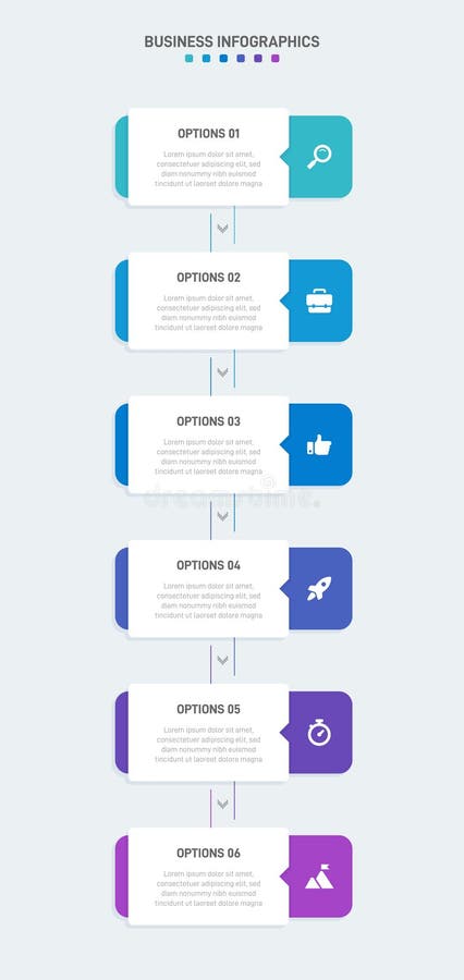 Vertical Progress Bar Featuring 6 Arrow-shaped Elements, Symbolizing ...