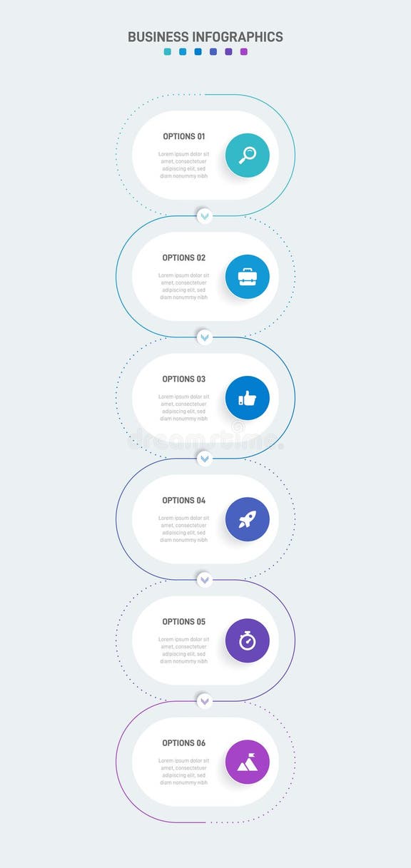 Vertical Progress Bar Featuring 6 Arrow-shaped Elements, Symbolizing ...