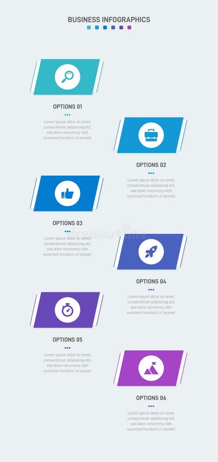Vertical Progress Bar Featuring 6 Arrow-shaped Elements, Symbolizing ...