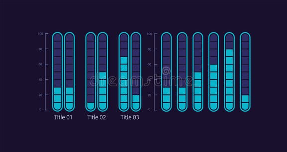 Vertical Progress Infographic Chart Design Template Set for Dark Theme ...