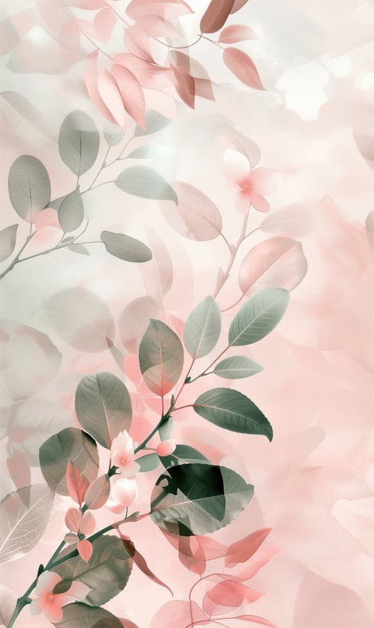 Vertical Quiet Background with Spring Floral Theme Stock Illustration ...