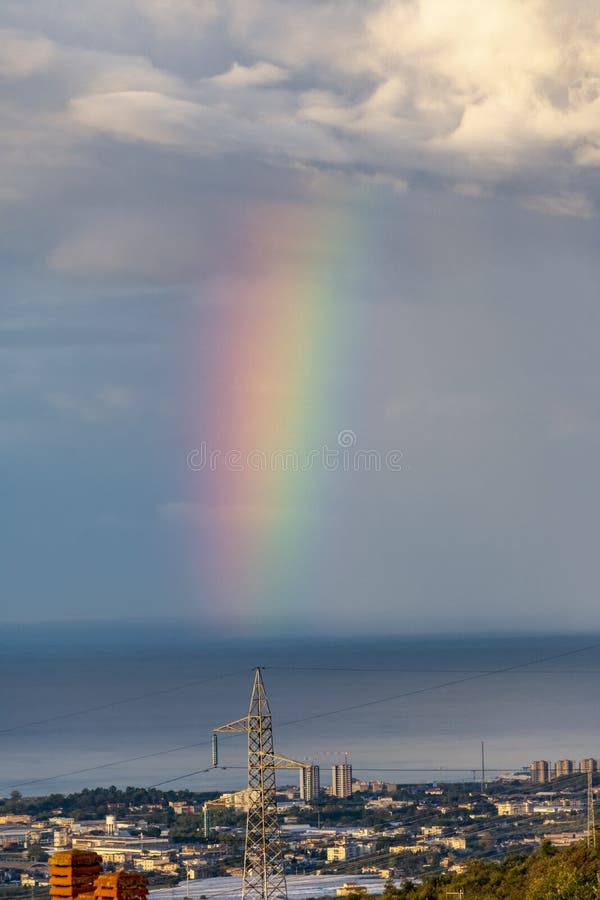 Vertical Rainbow stock image. Image of camping, amazing - 63882763