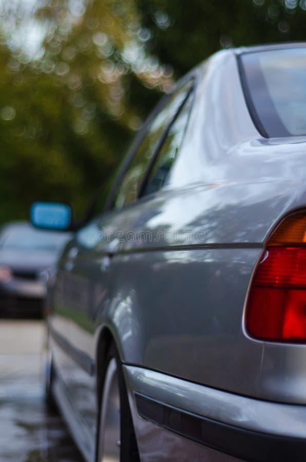 Vertical of a Rear Light of a Gray Car Stock Illustration ...