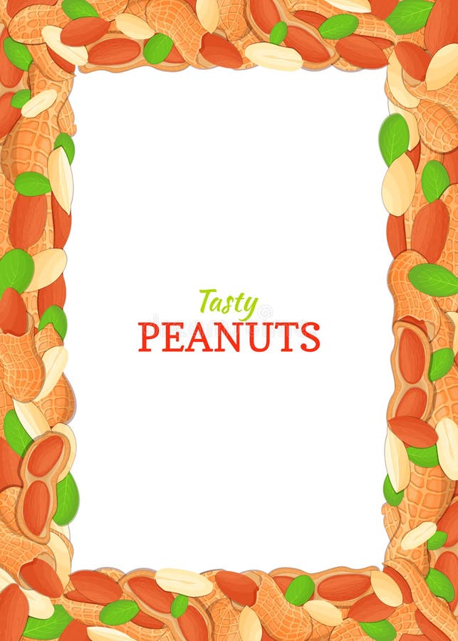 Vertical Rectangle Colored Frame Composed of Delicious of Peanut ...
