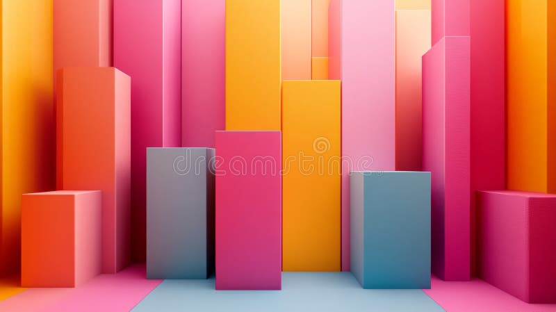 Vertical Rectangular Blocks Showcase a Palette of Vibrant Colors ...