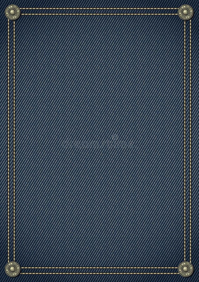 Vertical Rectangular Frame in Denim Style Stock Vector - Illustration ...