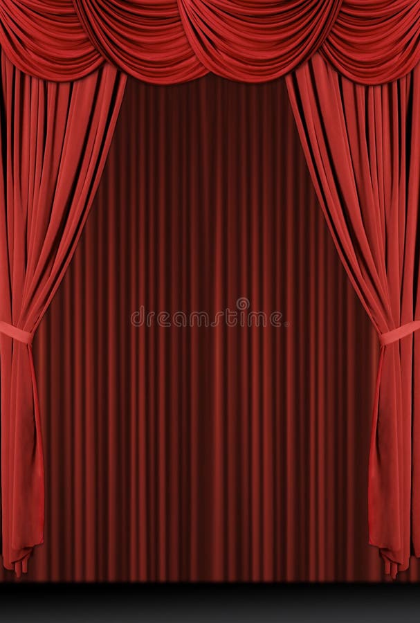 Dramatic Red Old Fashioned Elegant Theater Stage Stock Illustration ...