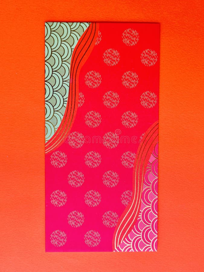 Red Envelope Has Some Fish Scale Patterns on Orange Background, Stock ...