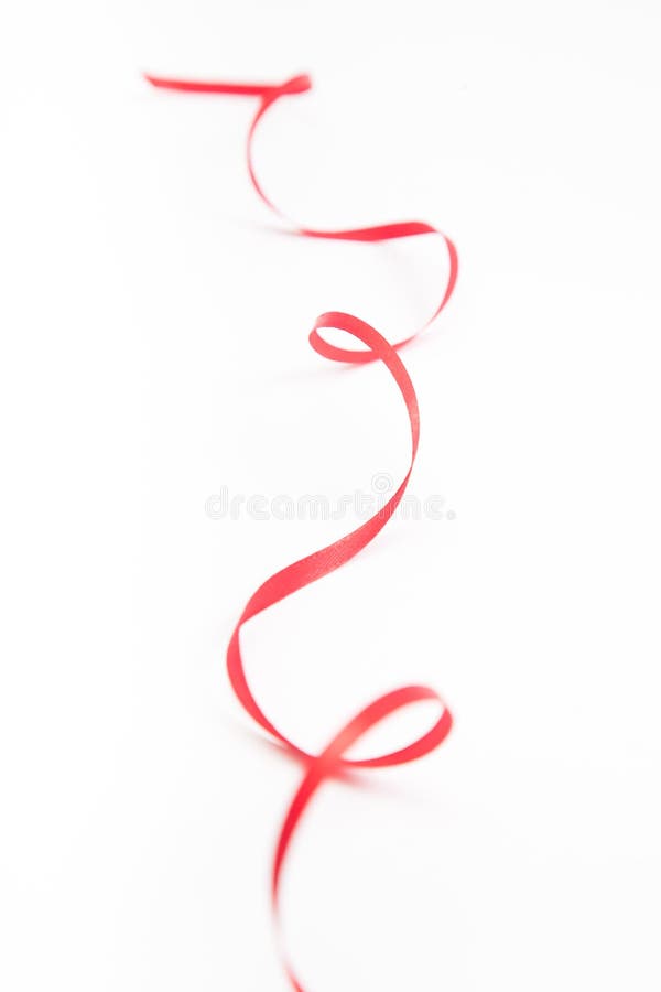Vertical Red Wavy Ribbon on White Stock Image - Image of curve ...