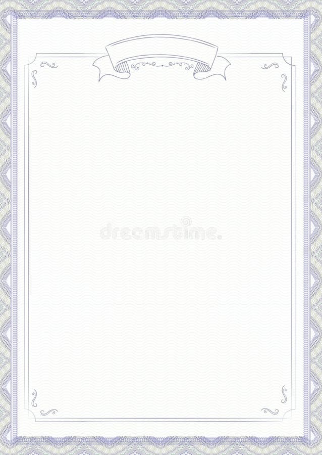 Vertical Retro Certificate of Achievement Paper Template with Blue ...
