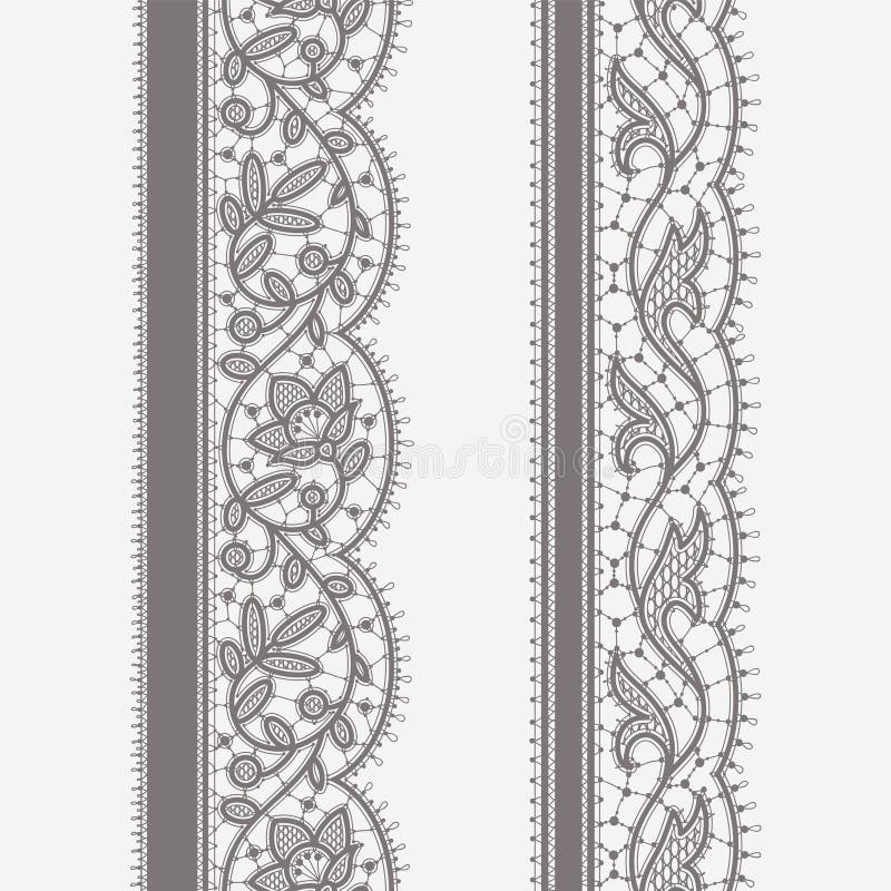 Gray Lace Ribbon Vertical Seamless Pattern. Stock Vector - Illustration ...