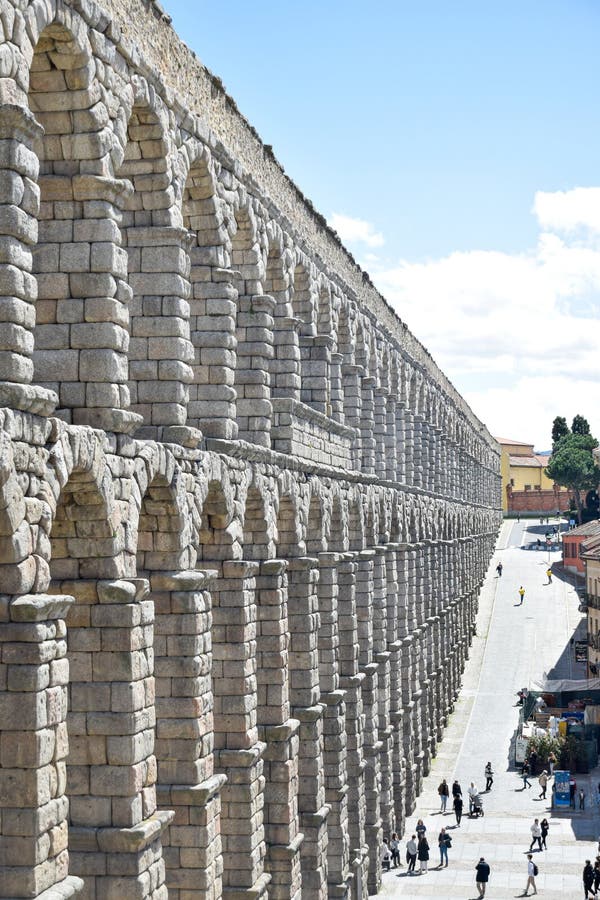 Vertical Right Side View of Segovia Aqueduct, Roman Construction for ...