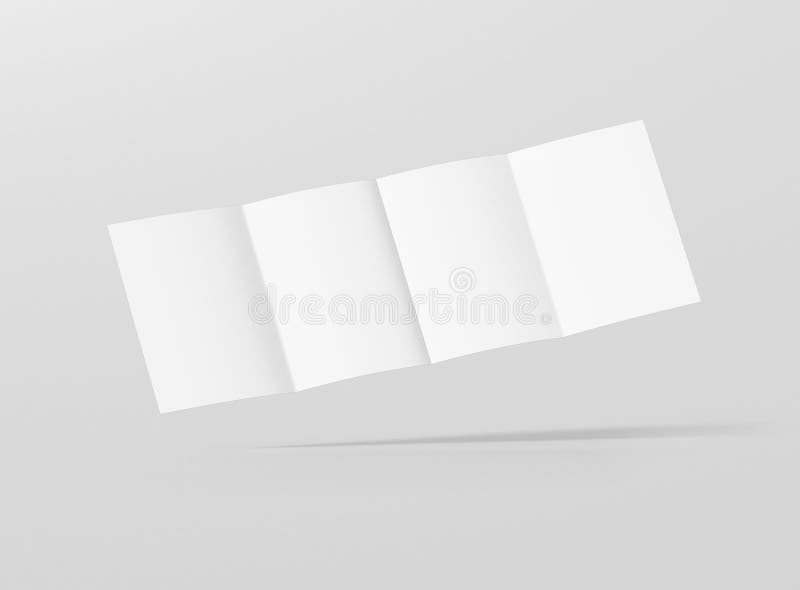 Vertical 4 Roll Fold Brochure Mockup Open Front View Stock Illustration ...
