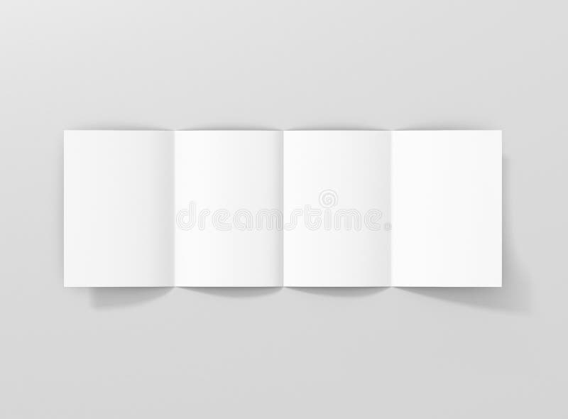 Vertical 4 Roll Fold Brochure Mockup Open Front View Stock Illustration ...