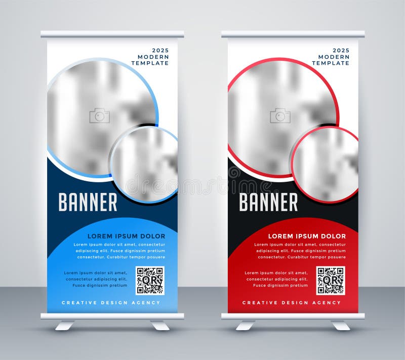 Vertical Roll Up Banner Standee Template Design Stock Vector ...