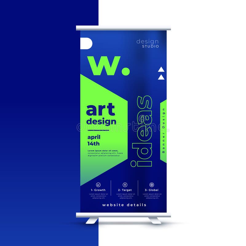 Vertical Roll-up Standee Page Layout in Modern Style Stock Vector ...