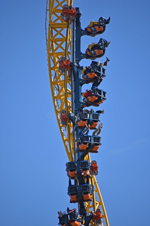 Vertical roller coaster stock image. Image of upside, adventure - 3494145