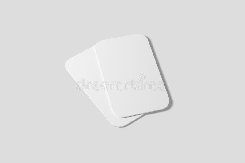 Vertical Round Corner Business Card White Blank 3D Rendering Mockup ...