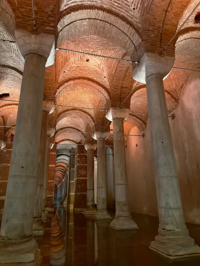 Vertical of the Rows of Columns in the Restored Basilica Cistern ...