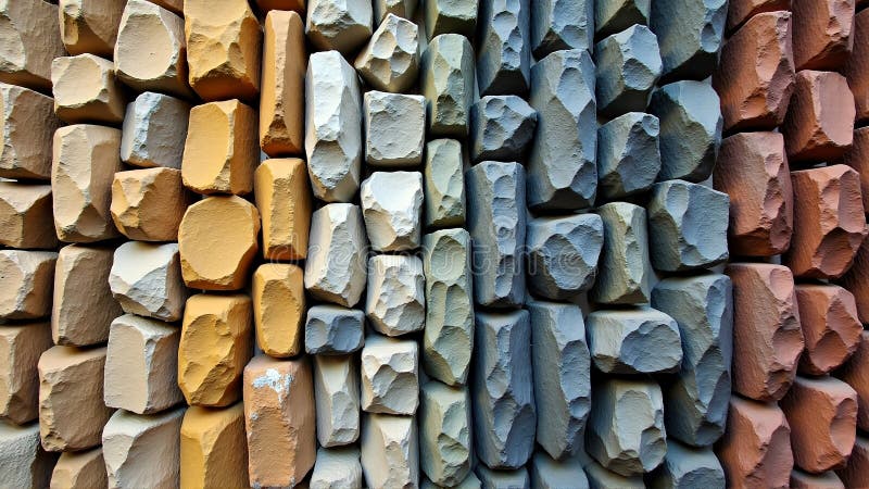 Vertical Rows of Various Shades Stone Rocks Side by Side Texture ...