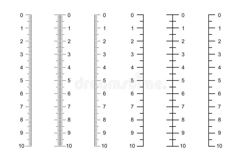 Vertical Ruler Scale with 10 Centimeters Markup. Measuring Chart Stock ...