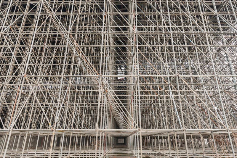 Vertical Scaffolding Formed a Myriad of Grid Stock Image - Image of ...