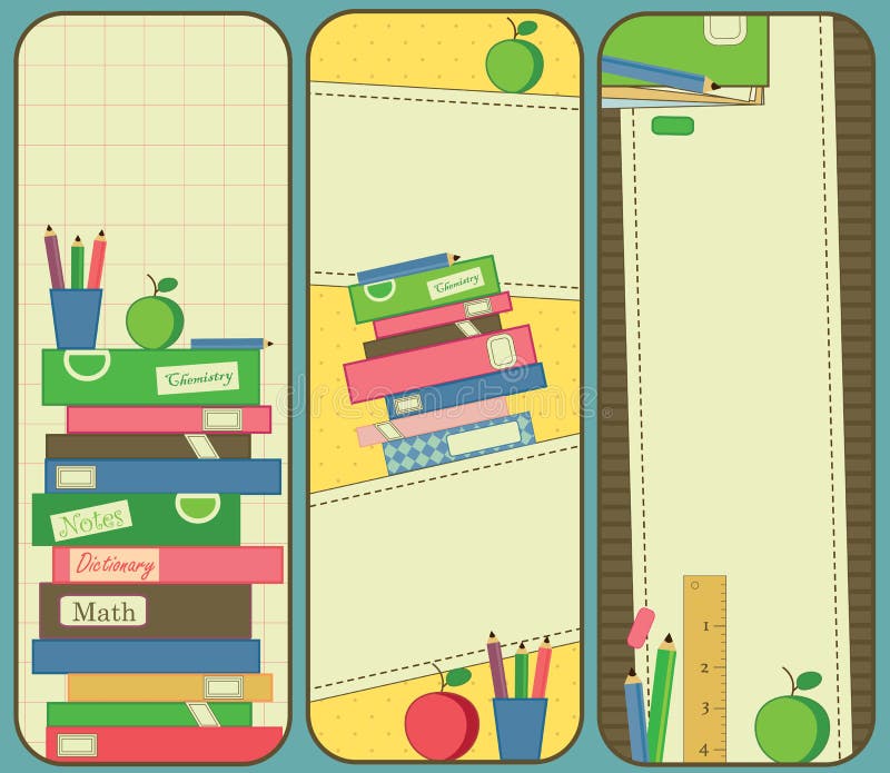 Vertical School and Book Banners Stock Vector - Illustration of clip ...