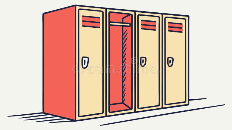Vertical School Lockers, Student Storage Vector Graphic, Vector Design ...